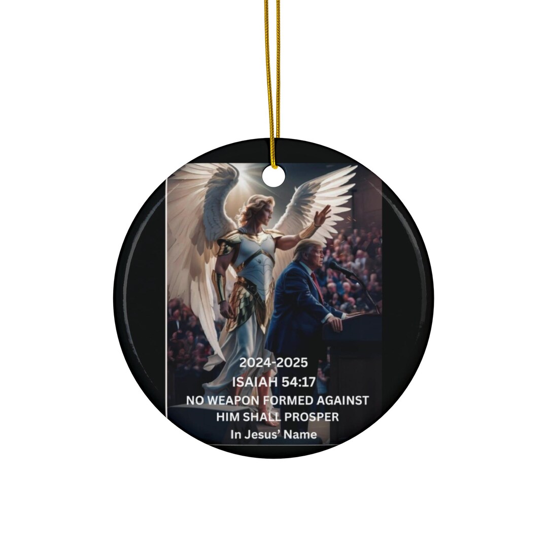 Trump Angel Ceramic Ornament 2 Shapes Protection Prayer Godly Patriotic ...
