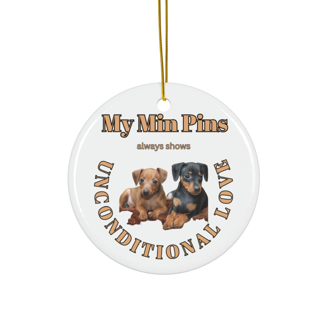 Min Pins Ceramic Christmas Tree Ornament 2 Shapes Miniature Pinscher ...
