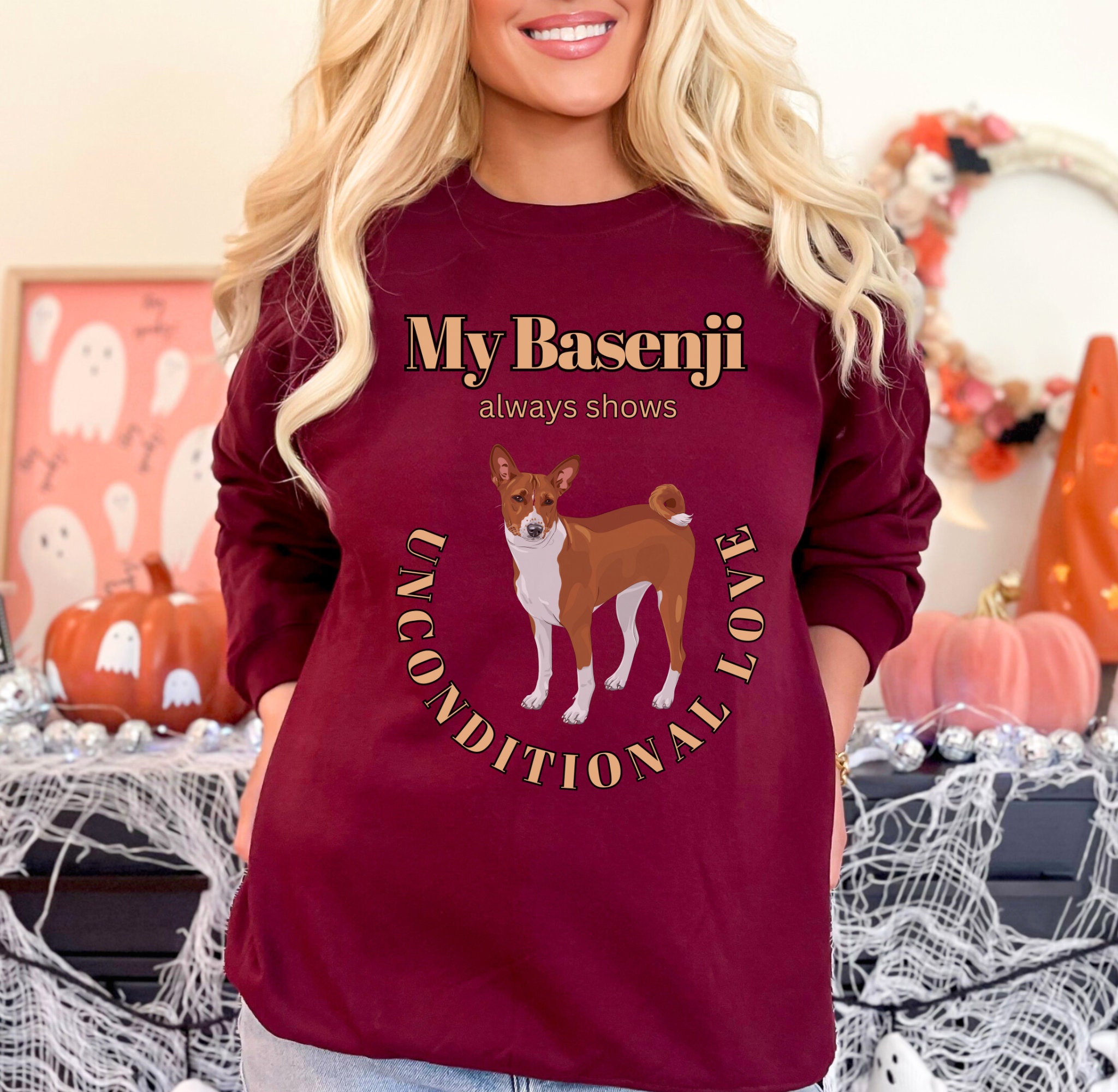 My Basenji Shows Unconditional Love Shirt Christmas Gift Dog Lovers ...