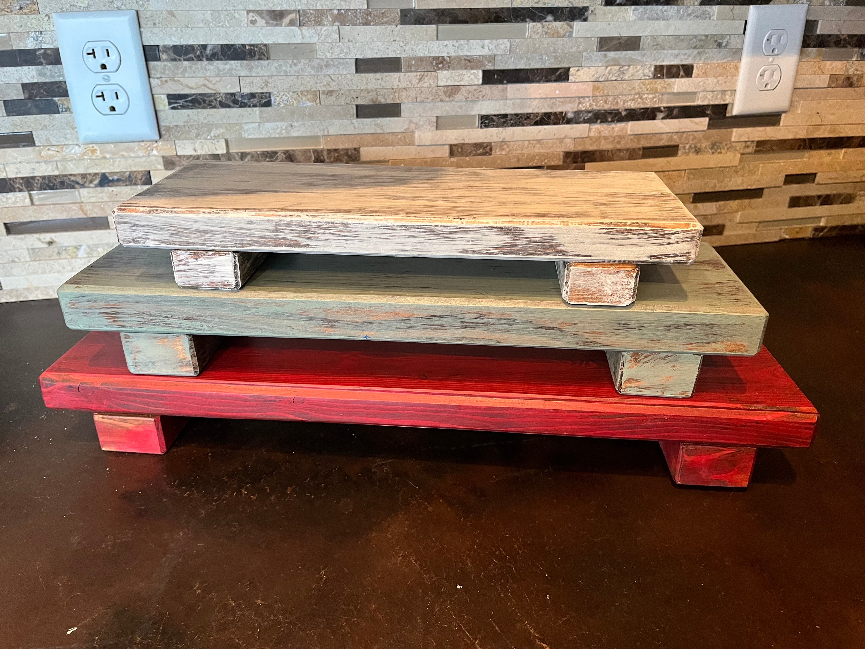 5 Inch Rectangular Table Riser, Plant Stand, Candle Display, Farmhouse ...