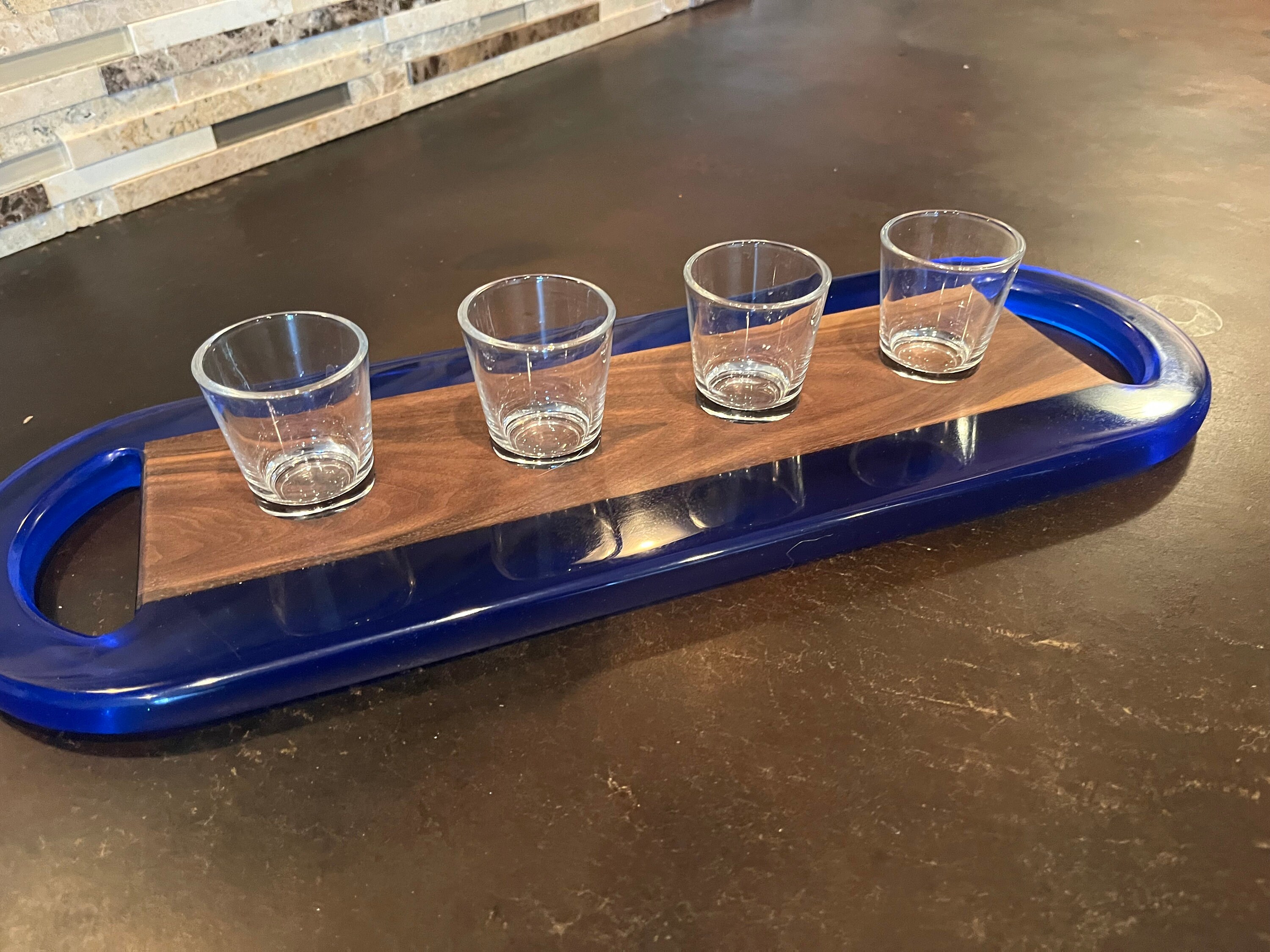 Walnut Epoxy River Flight Set - Etsy