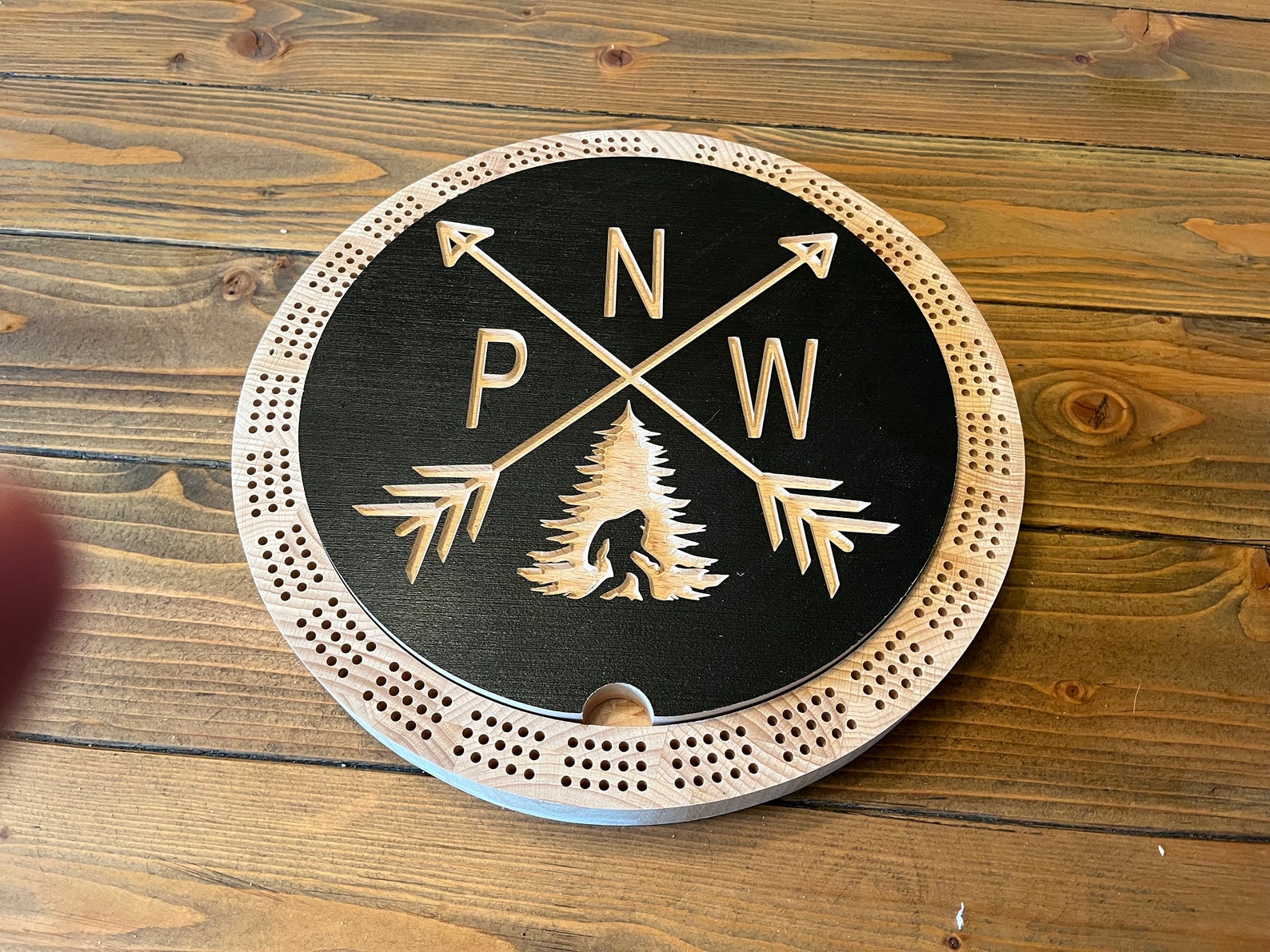 Pacific Northwest Theme 3 Player Round Cribbage Board - Etsy