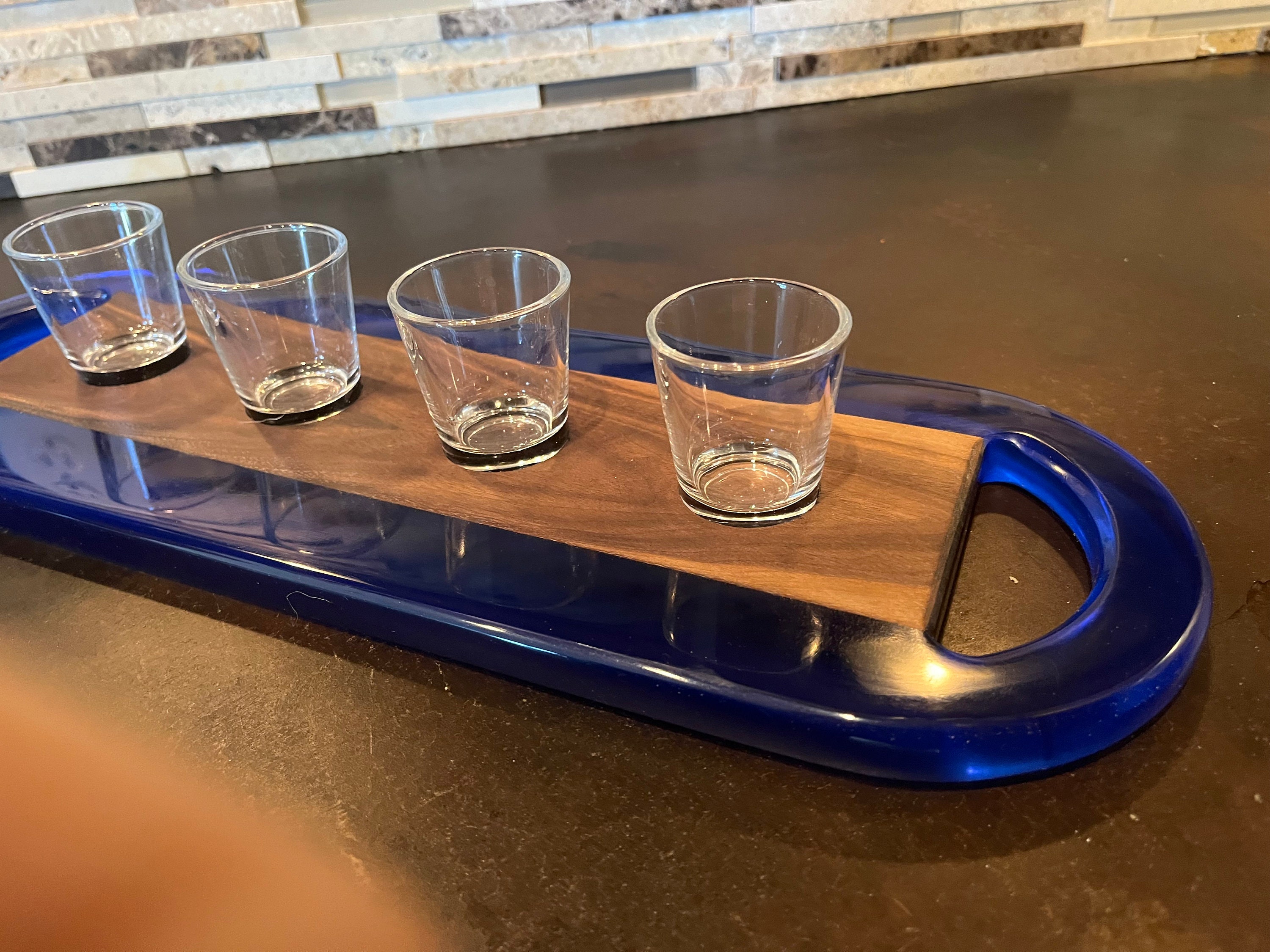 Walnut Epoxy River Flight Set - Etsy