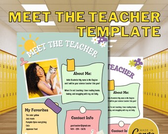 Meet the Teacher Teacher Template Back to School Flyer - Etsy