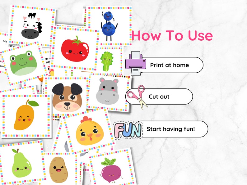 Matching Card Game, Matching Card, Preschool, Kindergarten, Homeschool ...