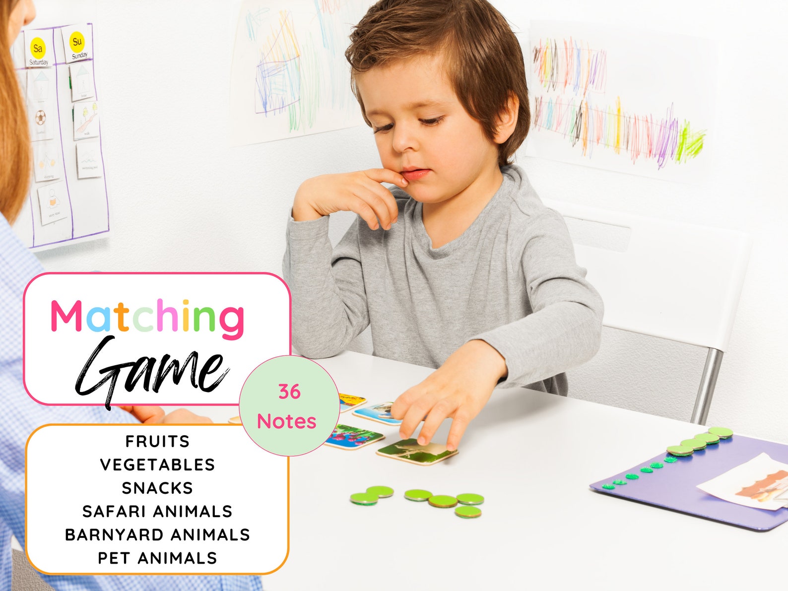 Matching Card Game, Matching Card, Preschool, Kindergarten, Homeschool ...