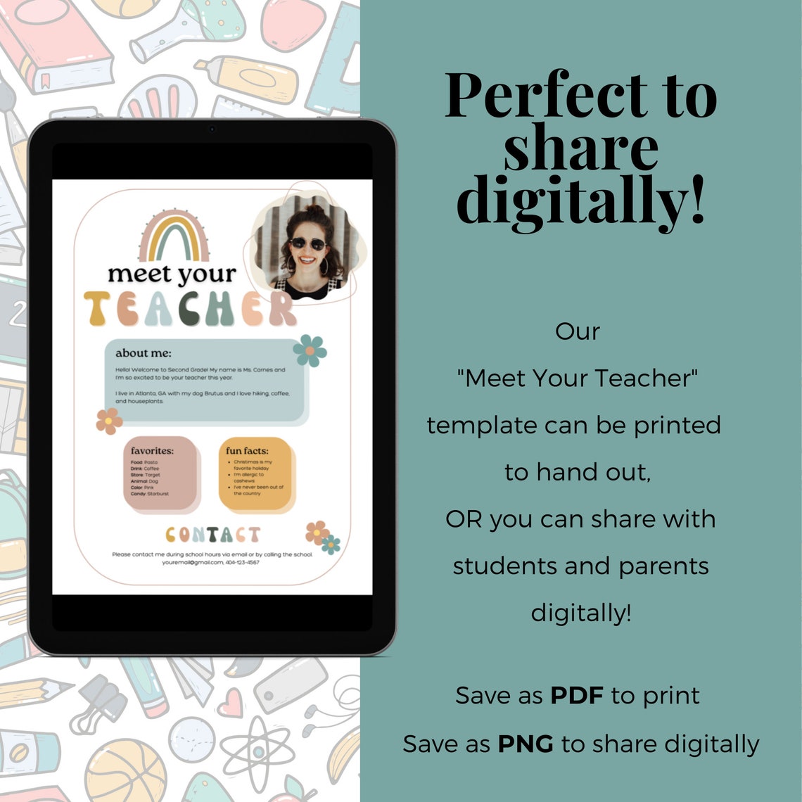 Meet the Teacher, Teacher Template, Back to School Flyer, Teacher ...