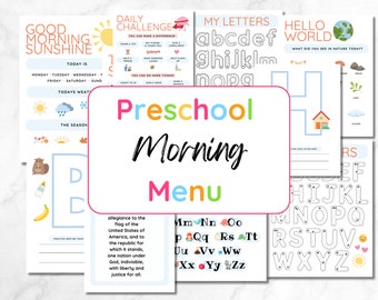 Preschool Morning Menu Printable, Homeschool Preschool, Preschool ...