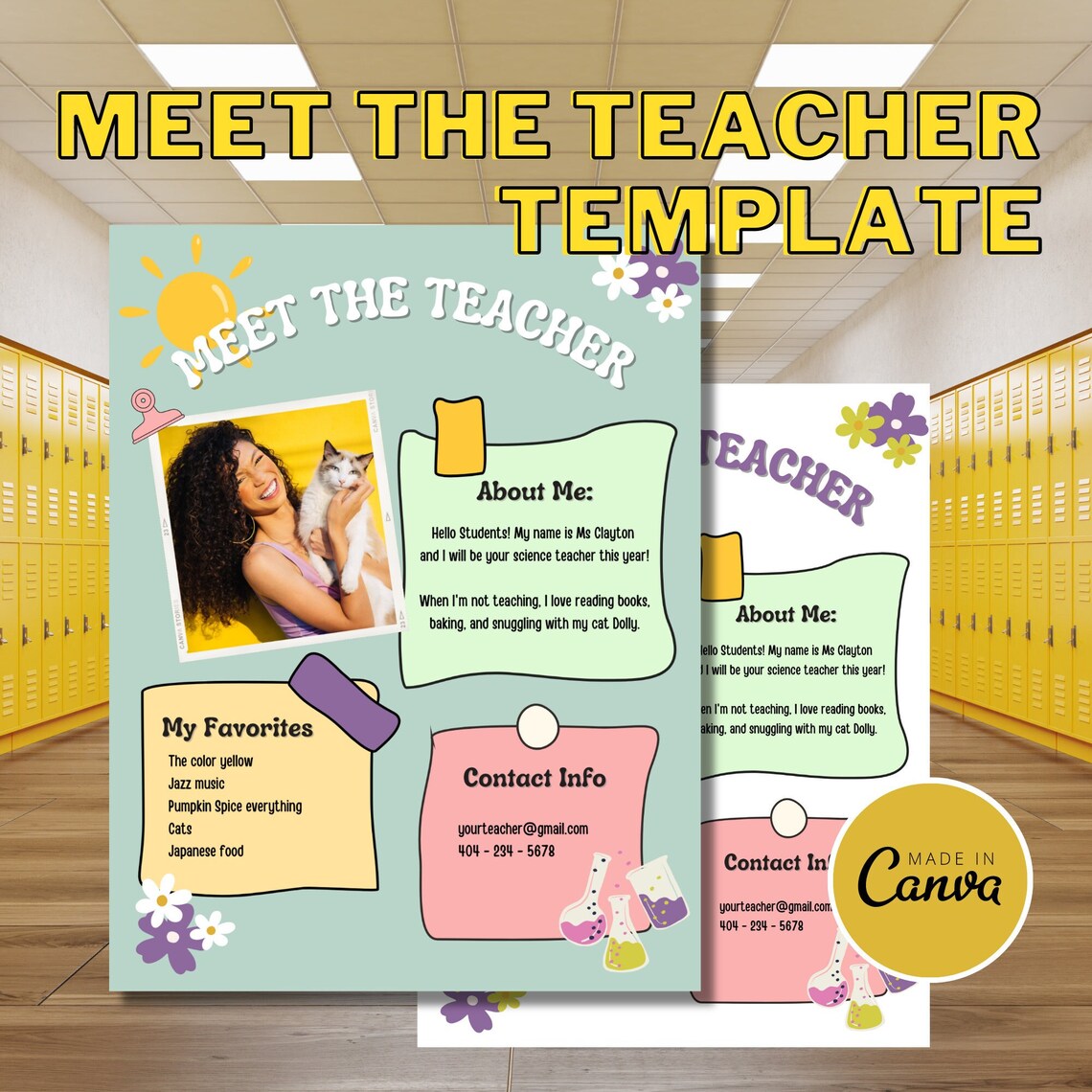 Meet the Teacher Teacher Template Back to School Flyer - Etsy