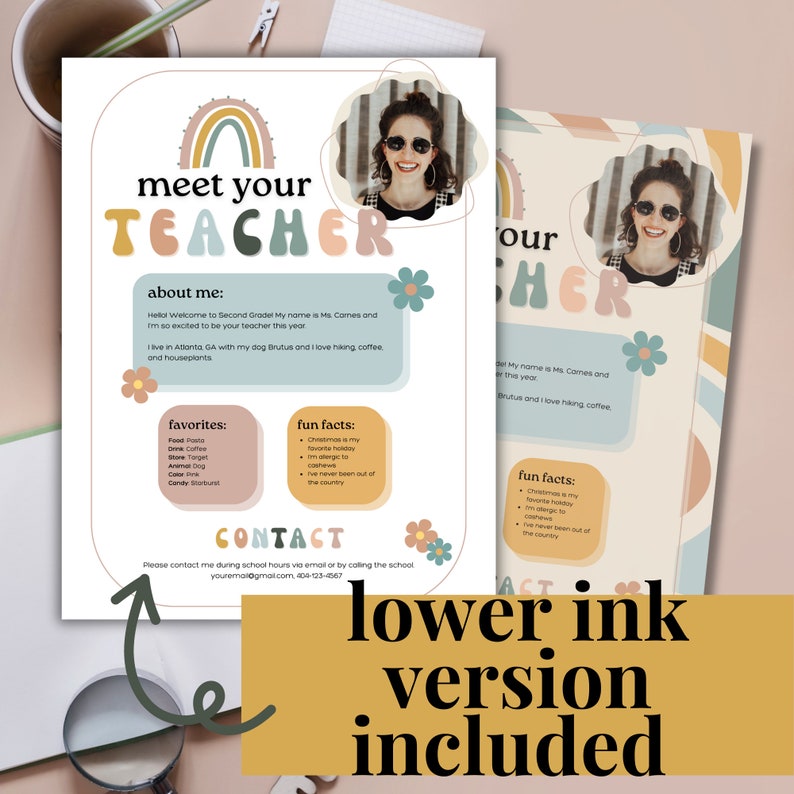 Meet the Teacher, Teacher Template, Back to School Flyer, Teacher ...