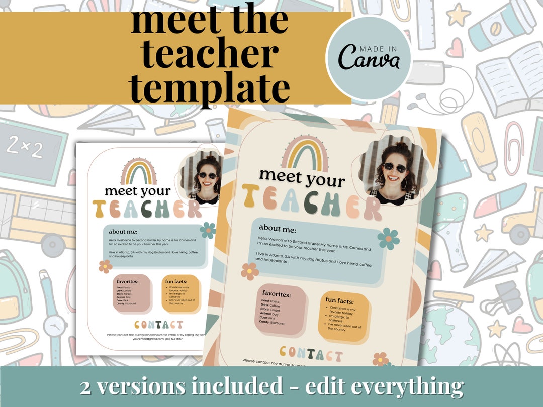 Meet the Teacher Teacher Template Back to School Flyer - Etsy