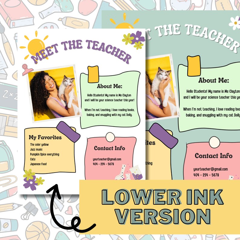 Meet the Teacher, Teacher Template, Back to School Flyer, Teacher ...