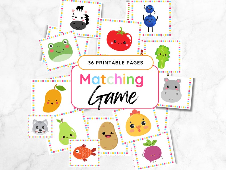 Matching Card Game, Matching Card, Preschool, Kindergarten, Homeschool ...