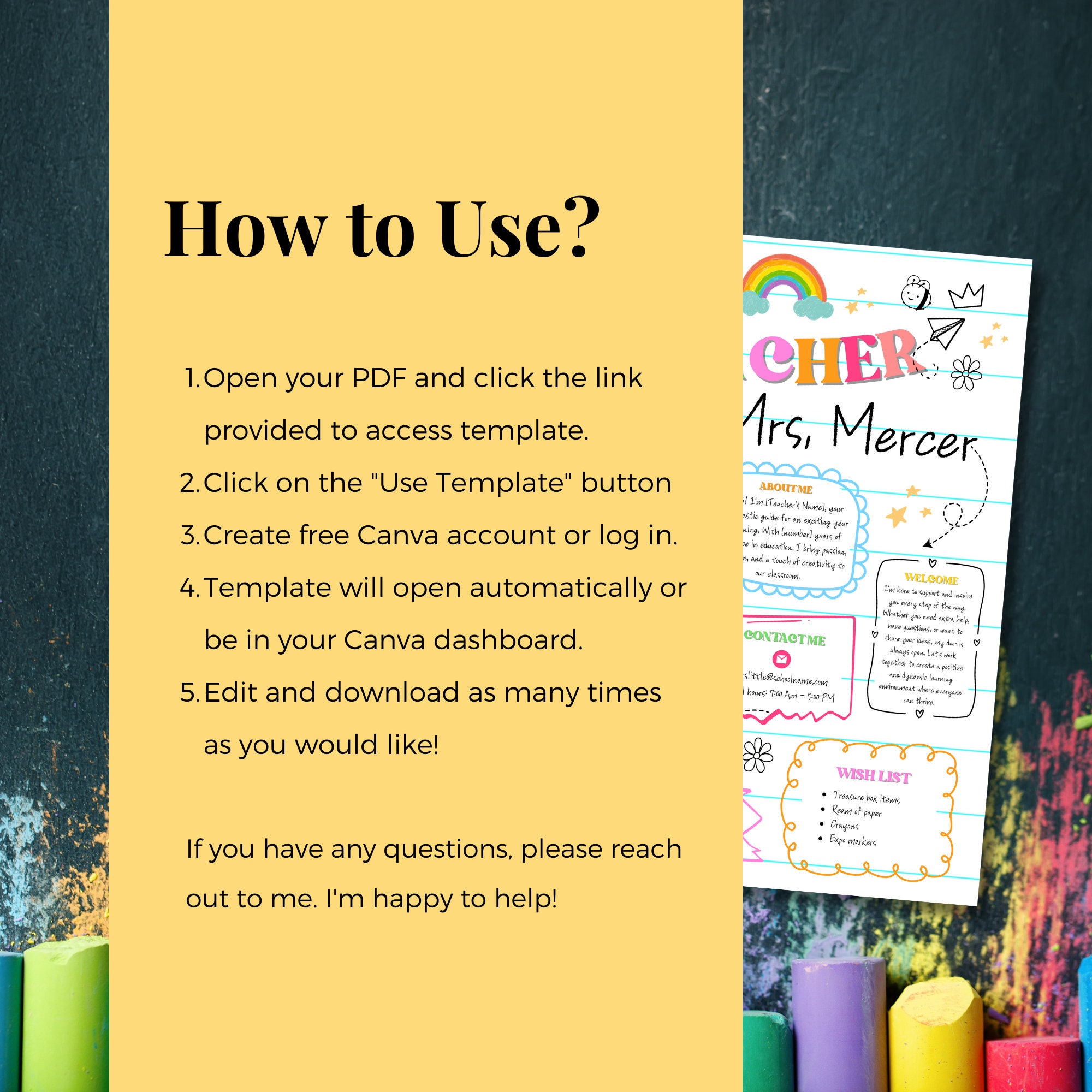 Meet the Teacher, Teacher Template, Back to School Flyer, Teacher ...