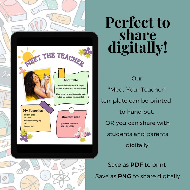 Meet the Teacher, Teacher Template, Back to School Flyer, Teacher ...