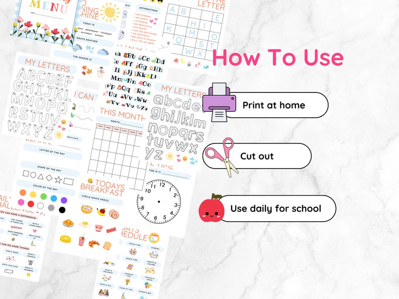 Homeschool Printable, Preschool Morning Menu Printable, Preschool ...