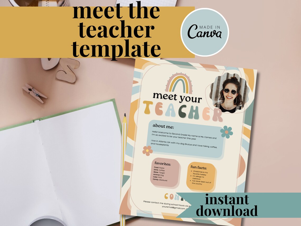 Meet the Teacher Teacher Template Back to School Flyer - Etsy