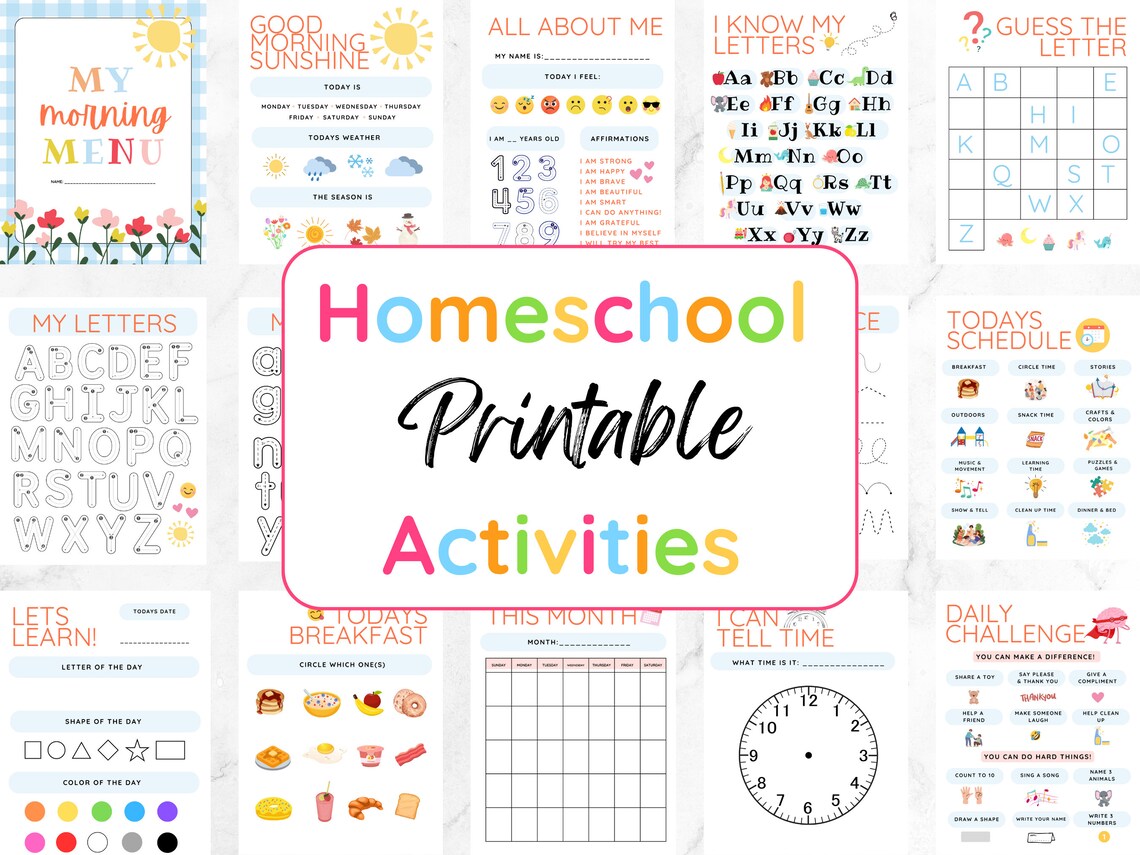 Preschool Morning Menu Printable, Preschool Worksheets, Homeschool ...