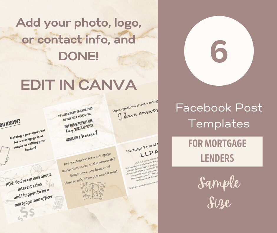 6 Mortgage Social Media Posts Sampler Loan Officer Marketing Mortgage ...