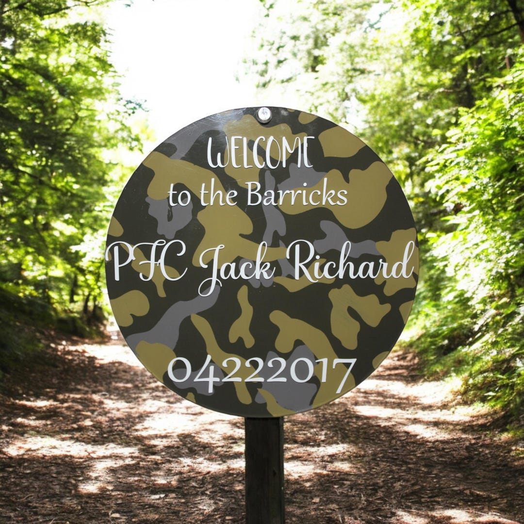 Personalized Acrylic Sign, Camo Sign, Gift, Army Themed Sign ...