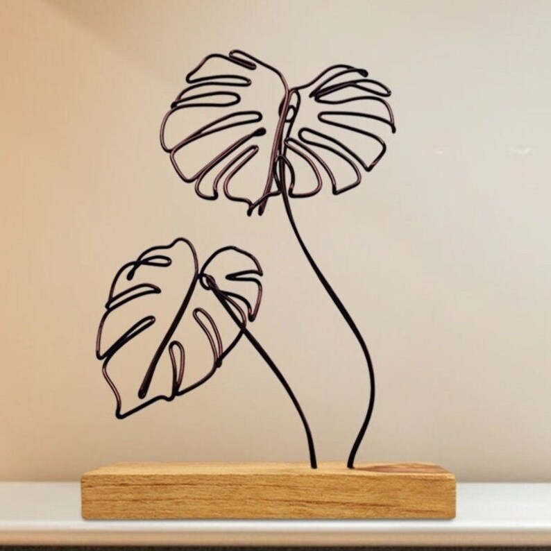 Monstera Leaf Macrame Wall Art, Wire Bend Plant Hanger, Handmade Boho ...