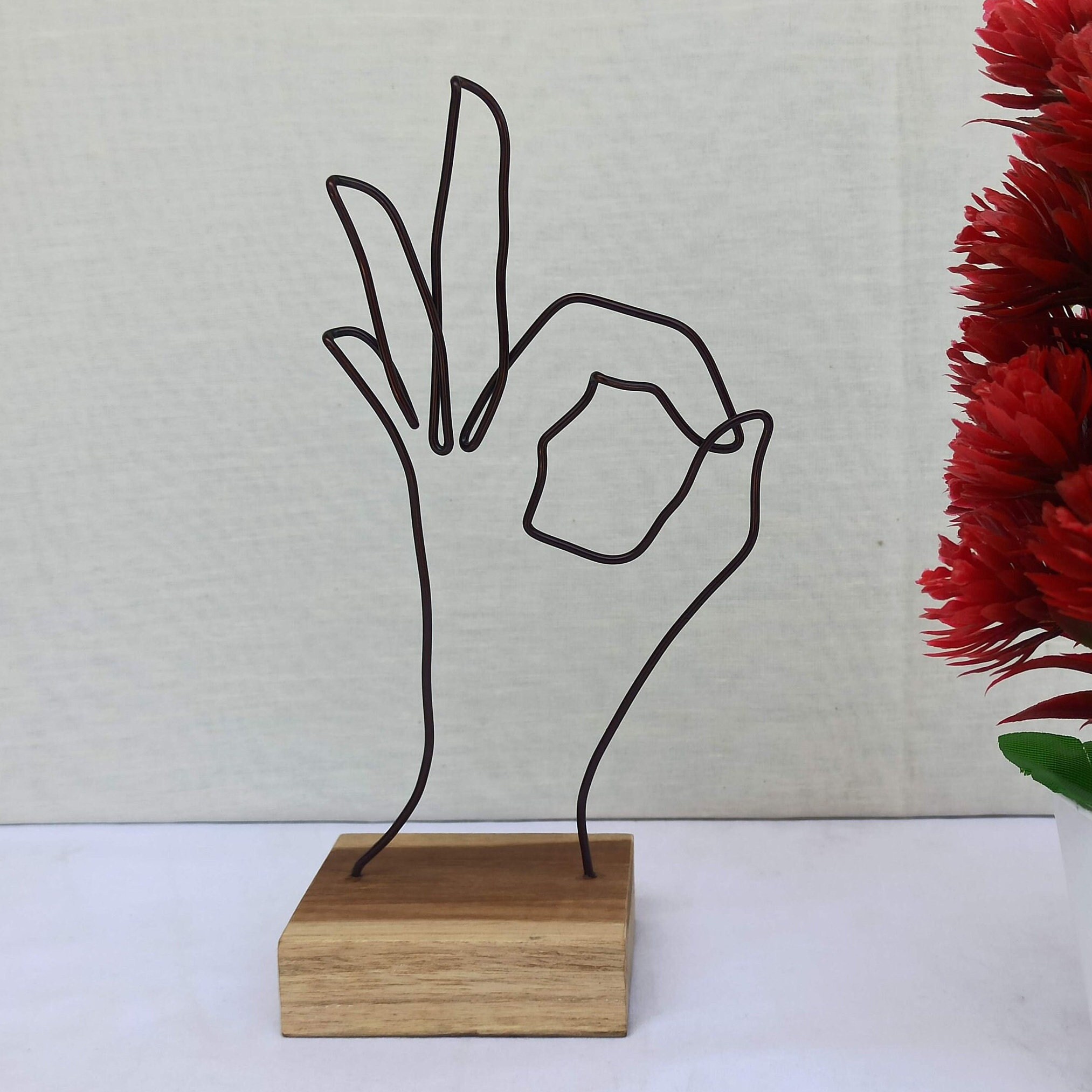 Handmade Wire Art Perfect Hand Sign Sculpture, Home Decor,perfect Gift ...