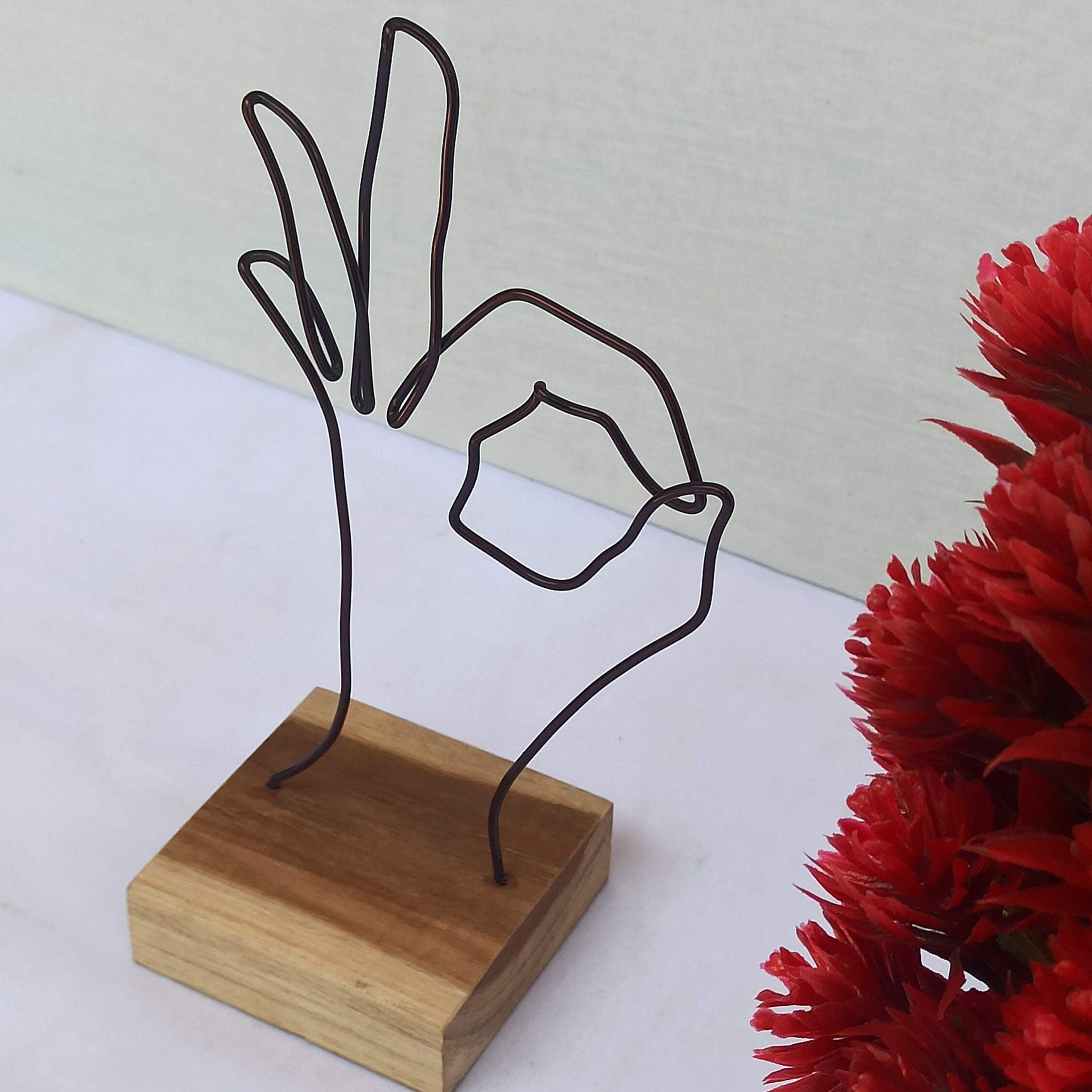 Handmade Wire Art Perfect Hand Sign Sculpture, Home Decor,perfect Gift ...