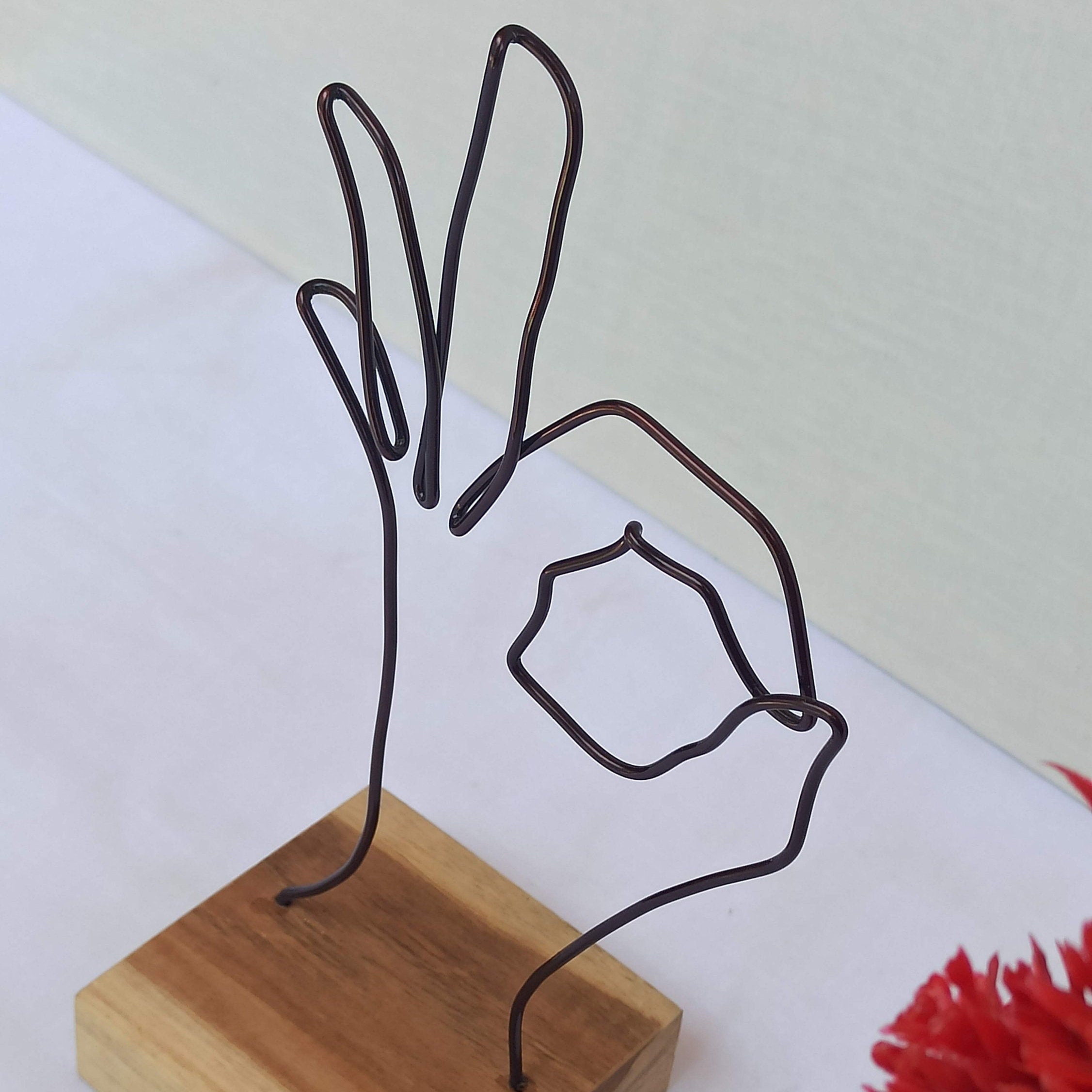 Handmade Wire Art Perfect Hand Sign Sculpture, Home Decor,perfect Gift ...