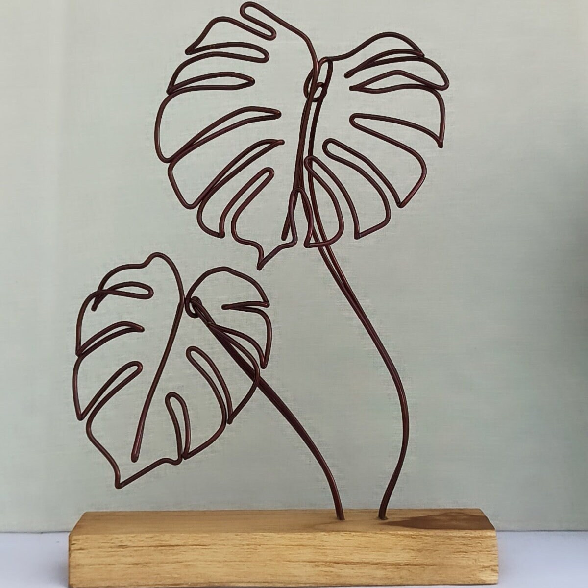 Monstera Leaf Macrame Wall Art, Wire Bend Plant Hanger, Handmade Boho ...