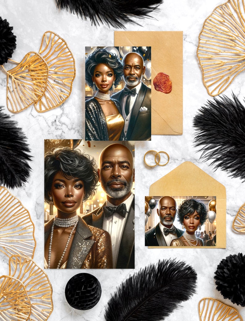 African American Couples Bundle celebration Digital or Printable ...