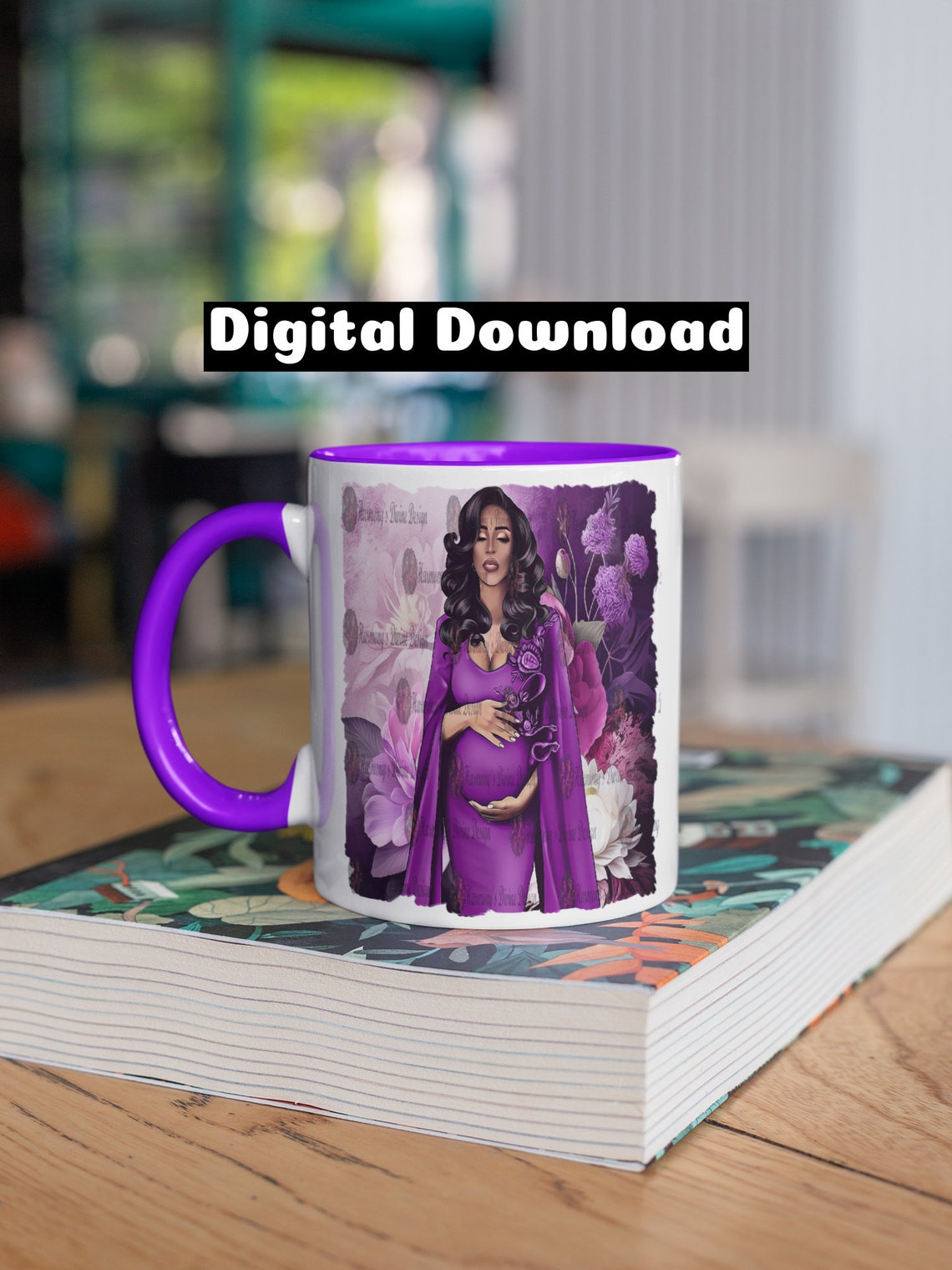 Purple Maternity Photoshoot African American Clipart PNG - Etsy