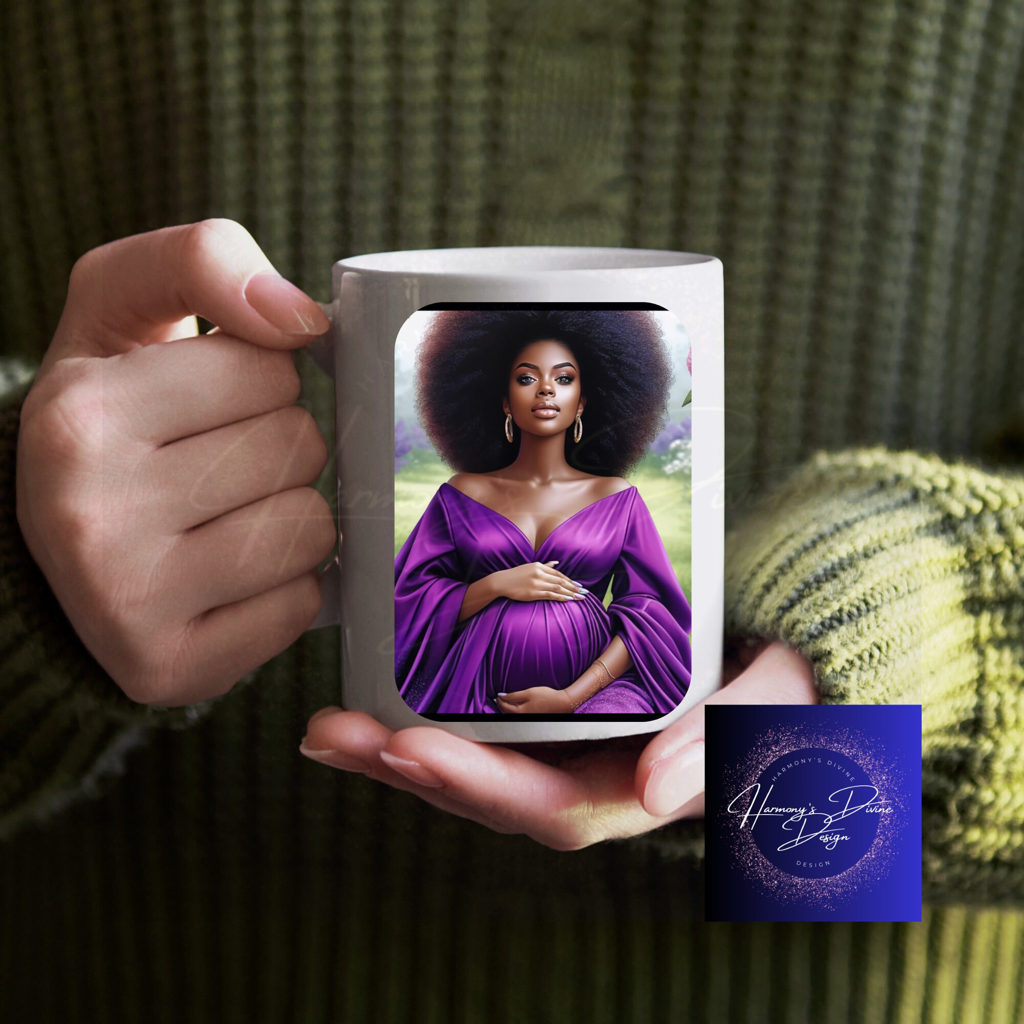 Purple Maternity Photoshoot, African American Clipart PNG, T-shirt ...