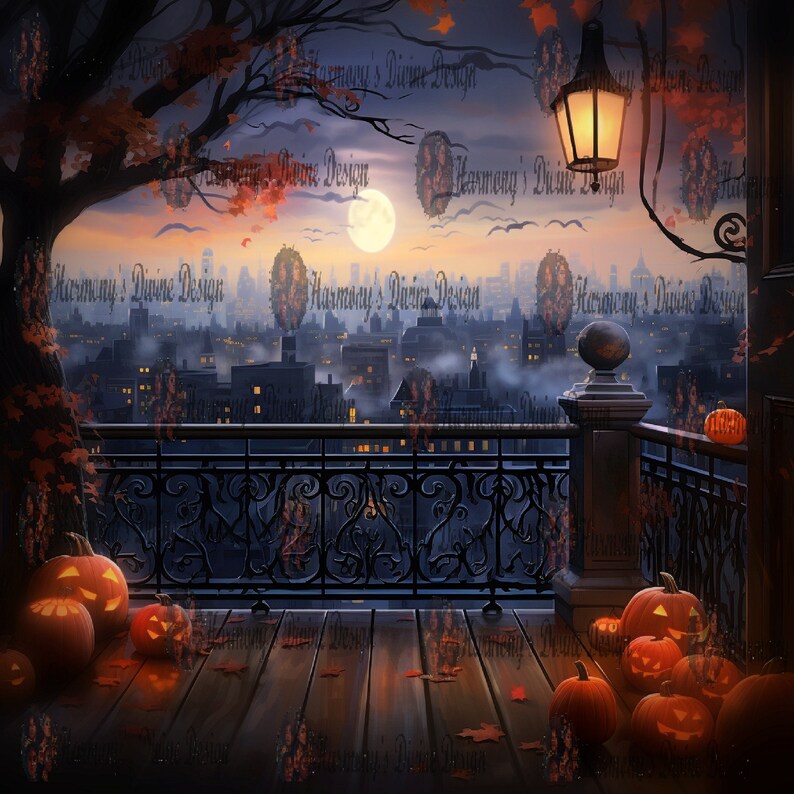 Digital Downloads, Set of 3 Halloween Backgrounds, and Scene Bundle ...
