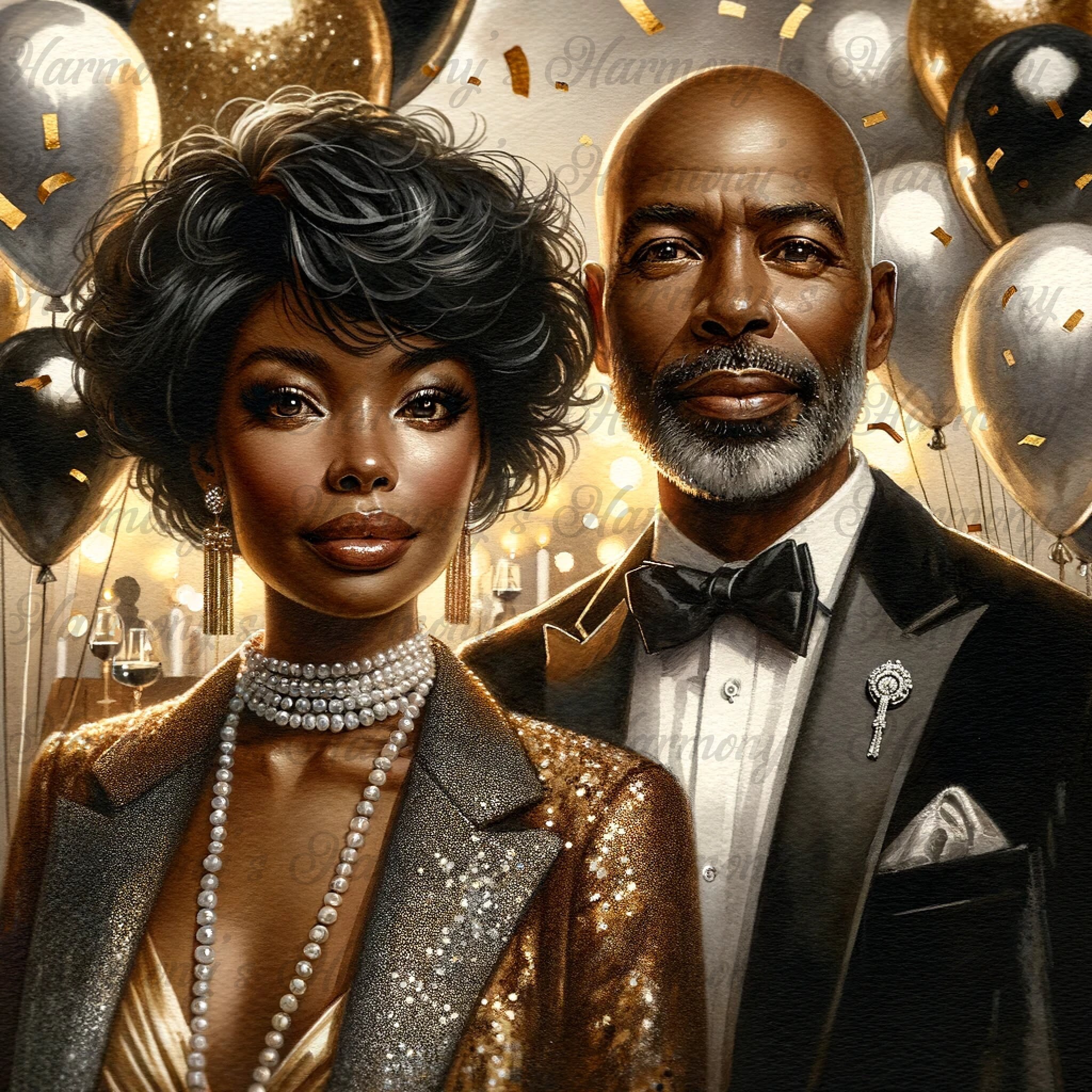 African American Couples Bundle celebration Digital or Printable ...