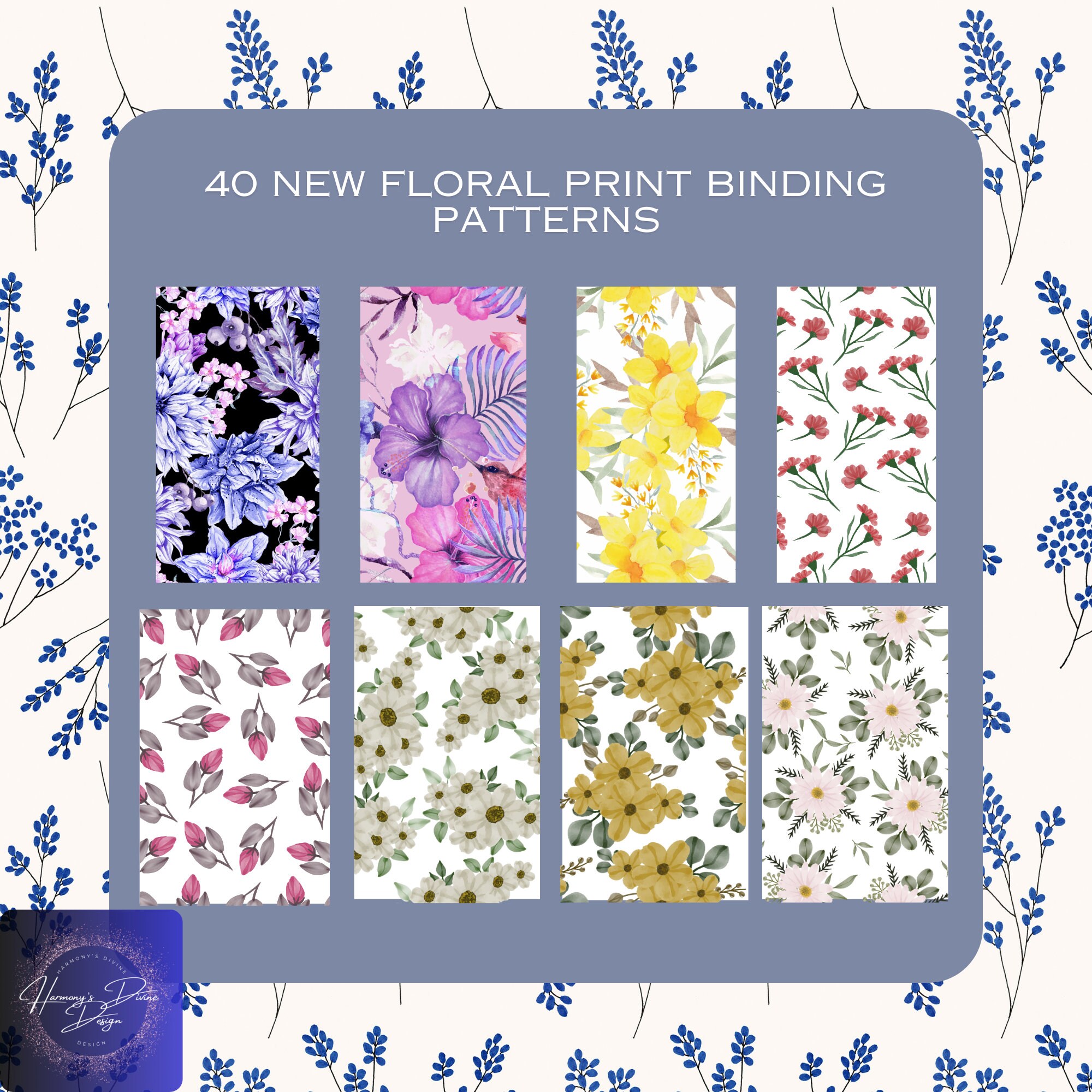 40 Floral Binder Patterns Digital Download Book Binding Patterns ...
