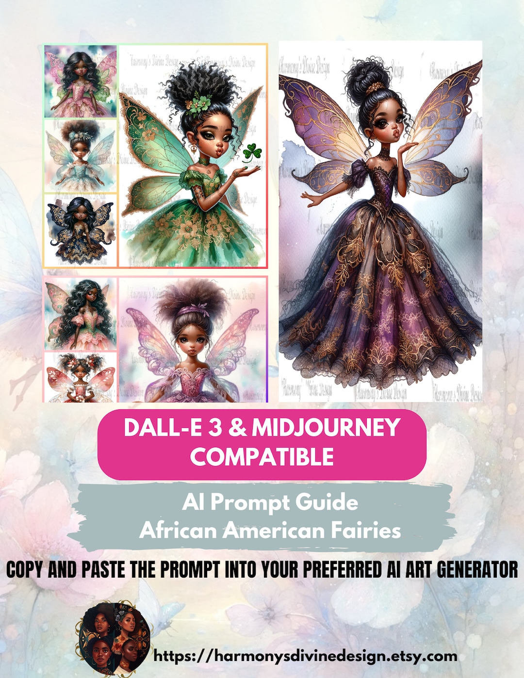 African American Fairies Prompt Guide for Digital or Printable Planner ...