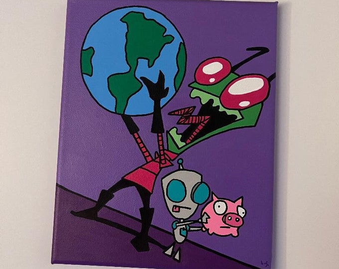 Invader Zim 2000s Nicktoons 8x10 Canvas Painting - Etsy