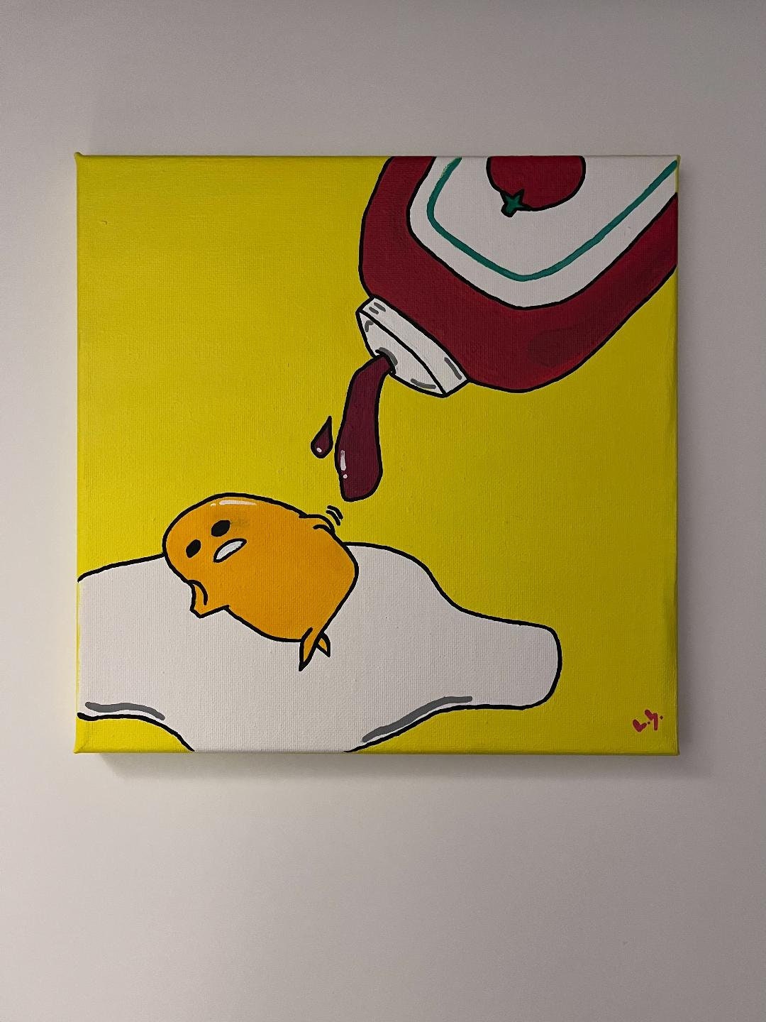 Gudetama the Lazy Egg Acrylic Painting 10x10 - Etsy
