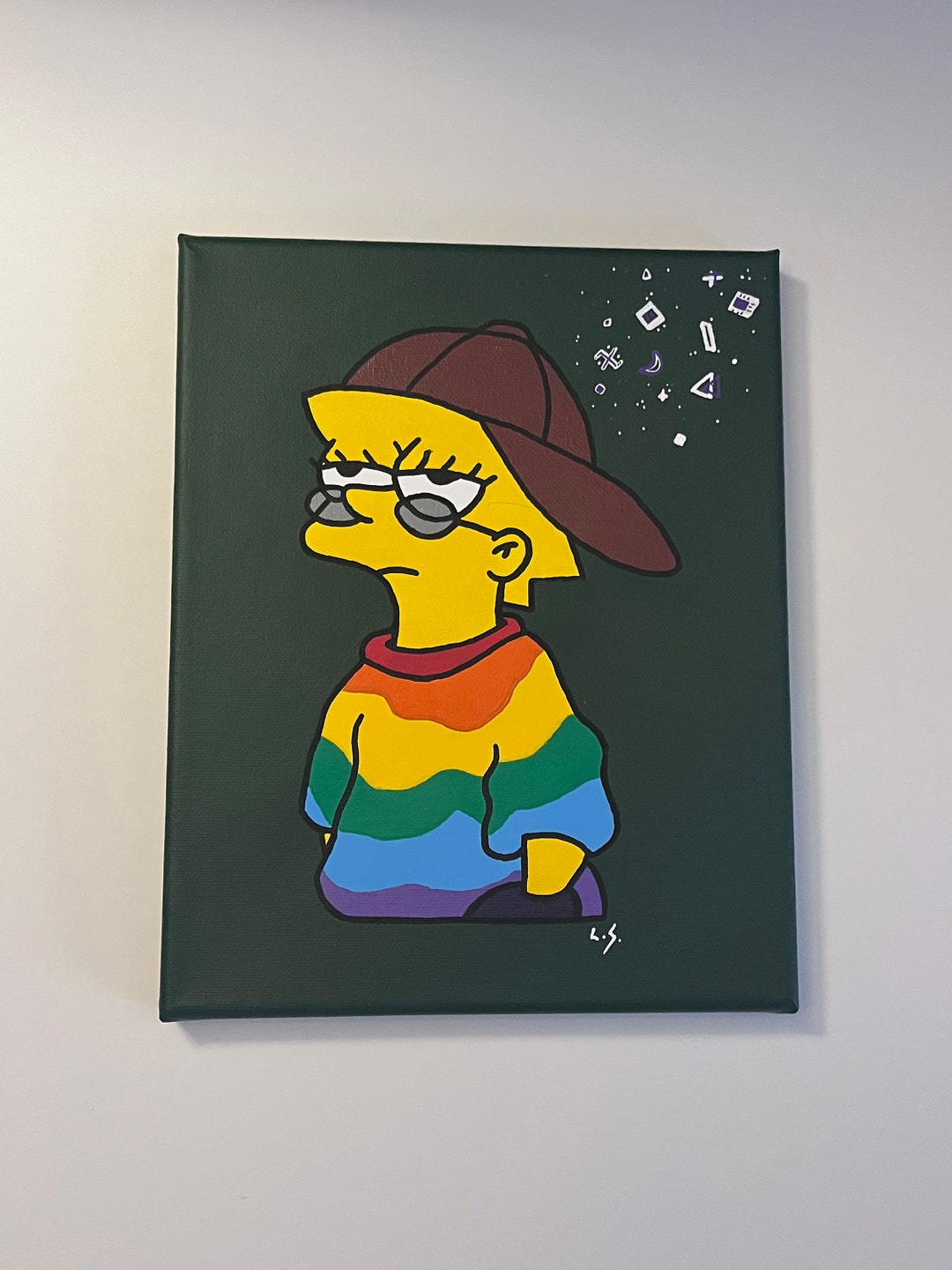 Original Handmade Lisa Simpson Cartoon Pop Art LGBTQ Acrylic ...