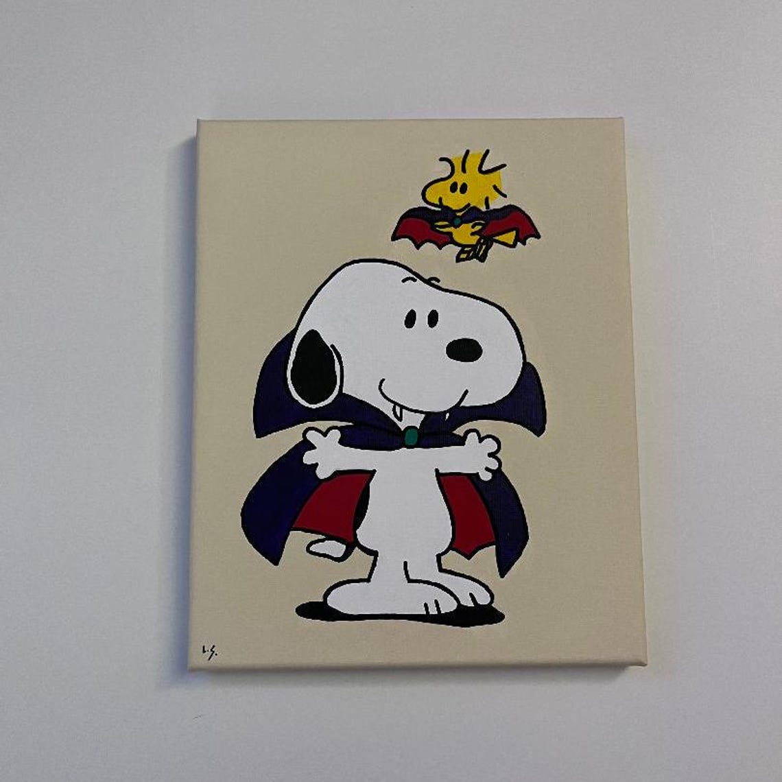 Snoopy and Woodstock Halloween Acrylic 8x10 Canvas Painting - Etsy