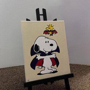 Snoopy and Woodstock Halloween Acrylic 8x10 Canvas Painting - Etsy