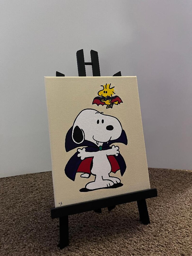 Snoopy and Woodstock Halloween Acrylic 8x10 Canvas Painting - Etsy