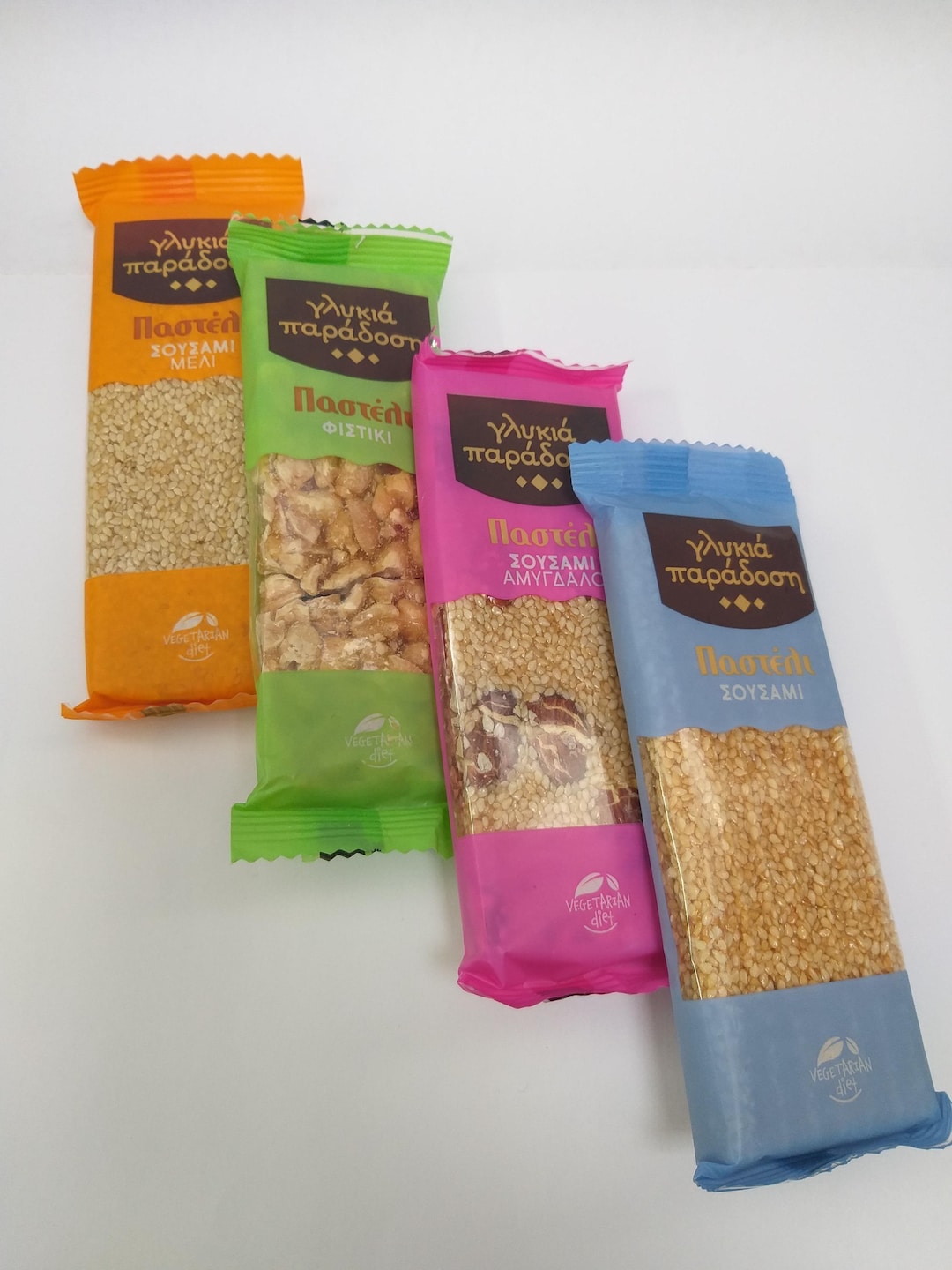 Greek Sesame Bars: Honey Pasteli With Almonds & Peanuts (4 Variety ...