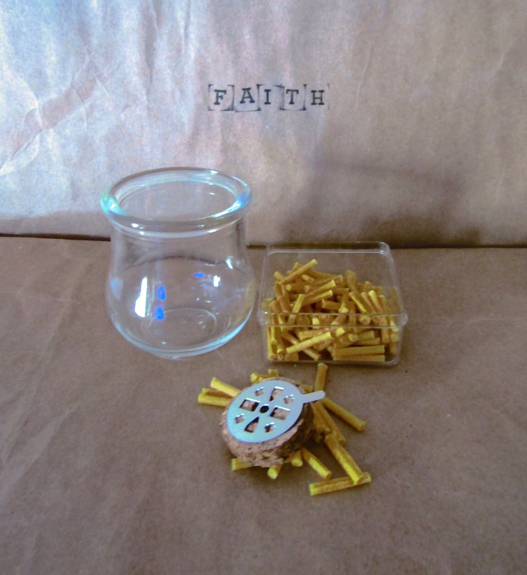 Orthodox Oil Cup Set: Beeswax Wicks, Glass Cup & Cork Float - Etsy
