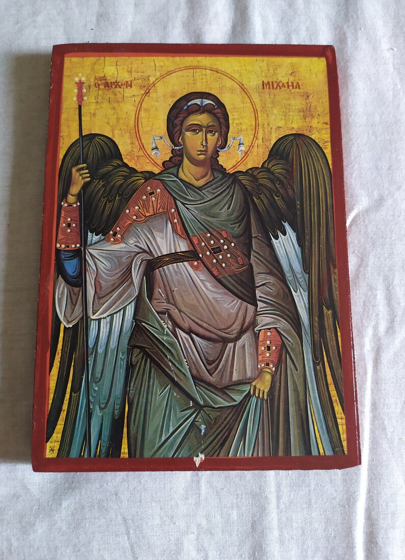 Archangel Michael Icon Greek Orthdox Christian Religious Home Decor ...