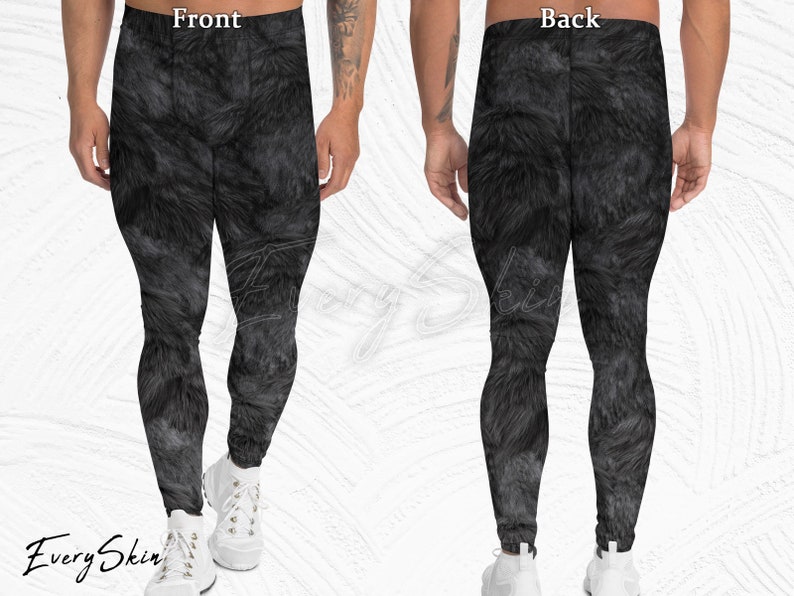 Men's Leggings for Wolf Costume With Realistic Fur Print / Lightweight ...