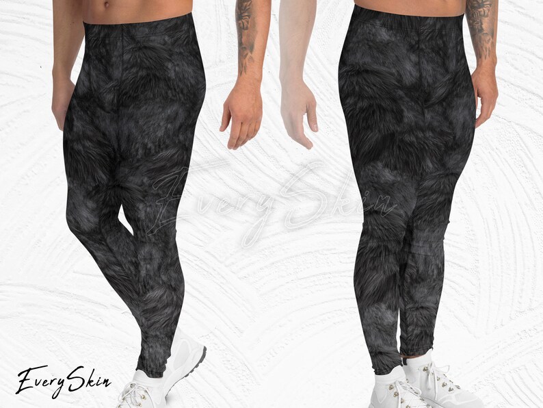 Men's Leggings for Wolf Costume With Realistic Fur Print / Lightweight ...
