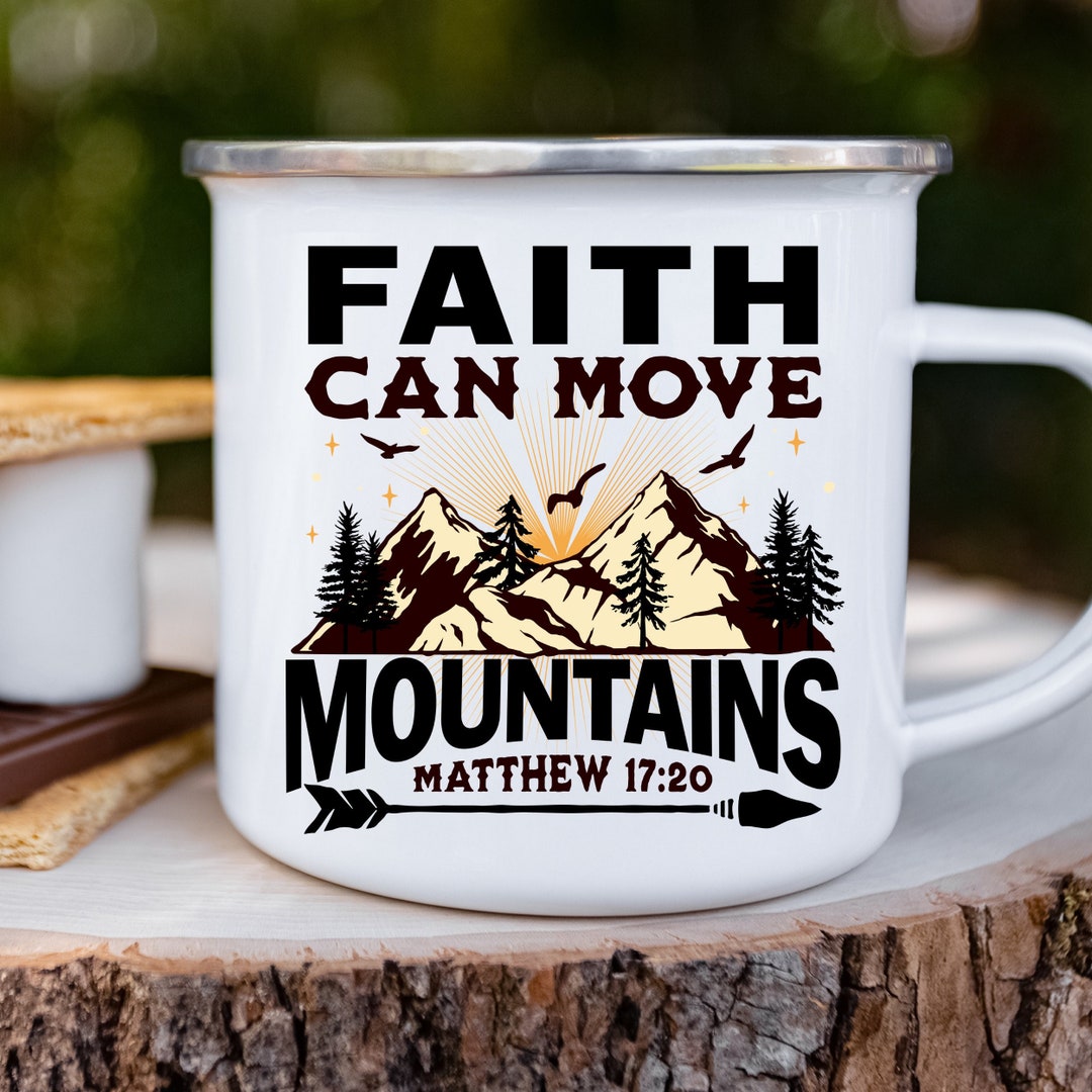 Trendy Christian Camping Mug Religious Gift Mountain Nature Lover Gift ...