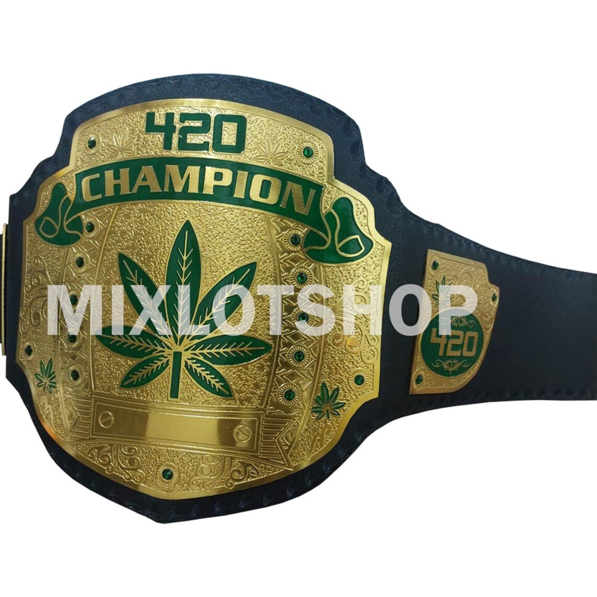 Weed 420 Zinc Wrestling Championship Title Belt Leather Strap - Etsy