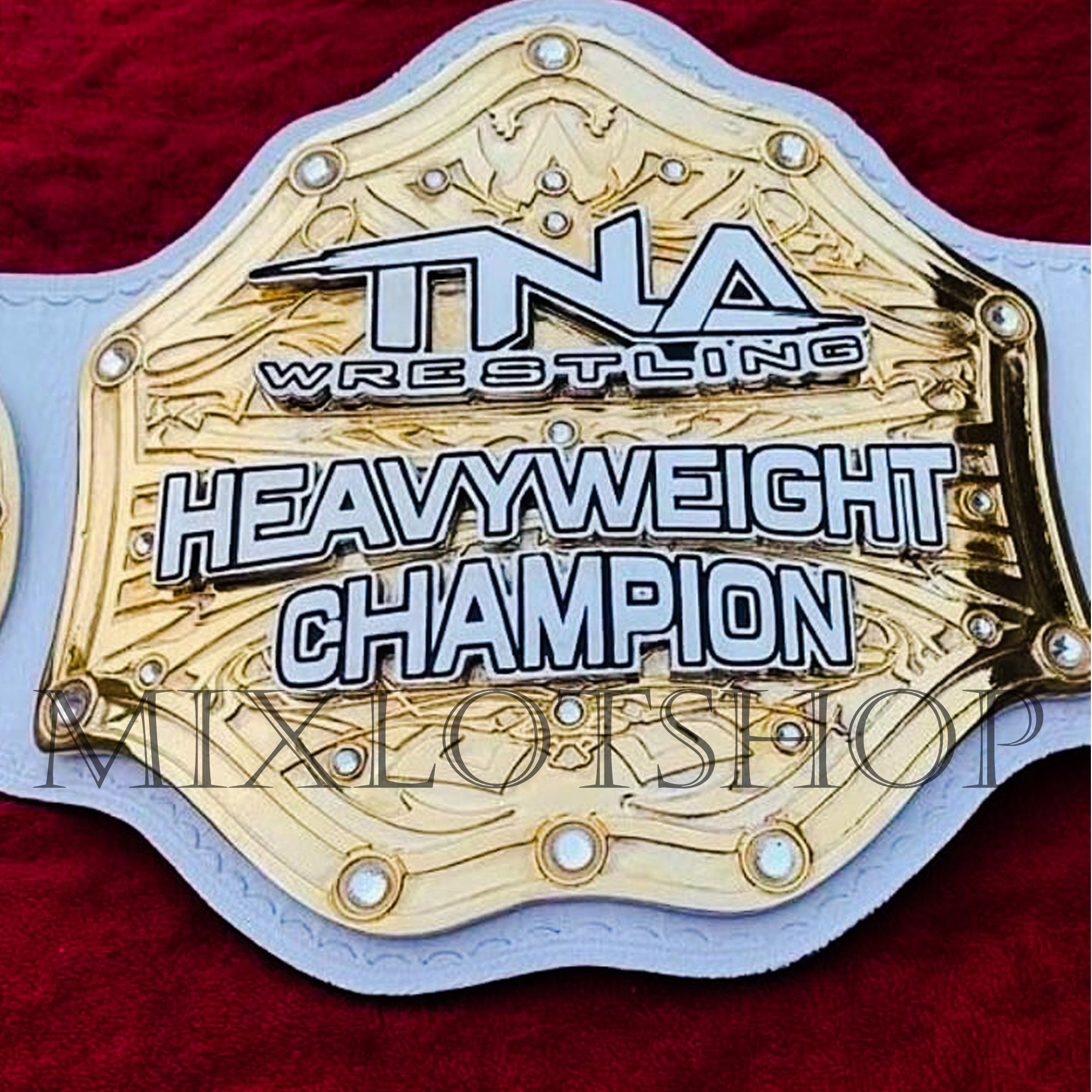 TNA Heavyweight Championship Wrestling Belt Dual Plated White Strap - Etsy